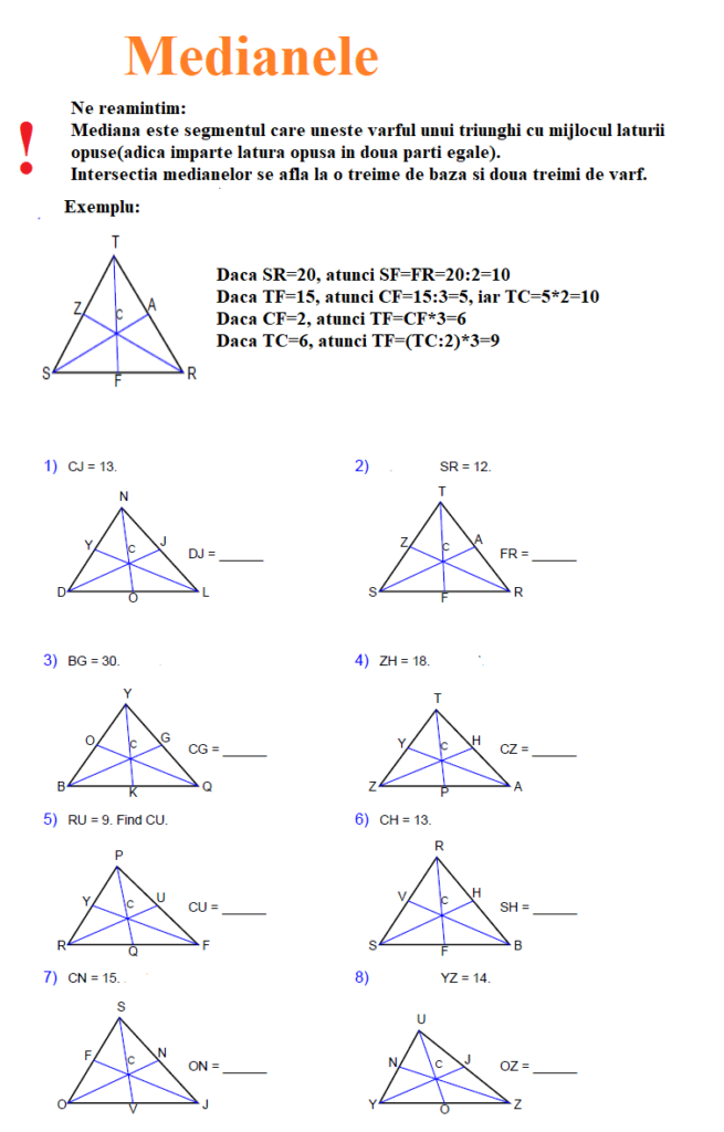 Medianele triunghiului | R.E.I. - Resurse Educație Incluzivă