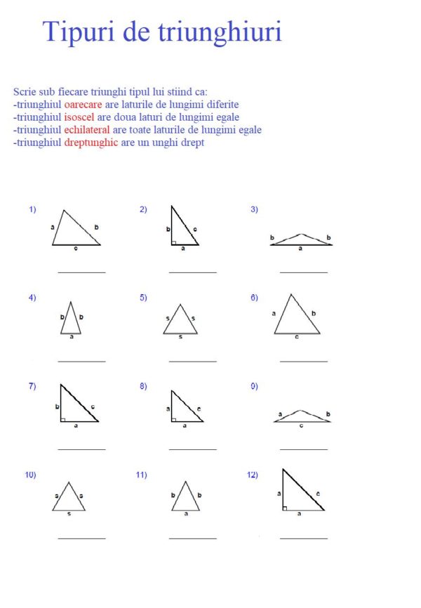 Tipuri de triunghiuri | R.E.I. - Resurse Educație Incluzivă