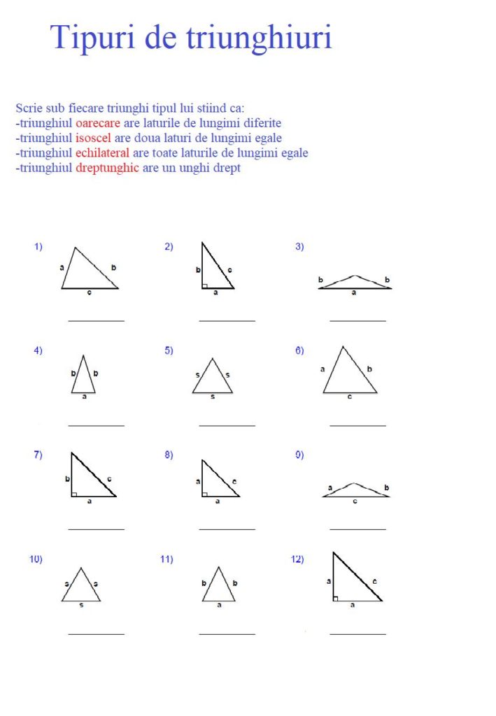 Tipuri de triunghiuri | R.E.I. - Resurse Educație Incluzivă