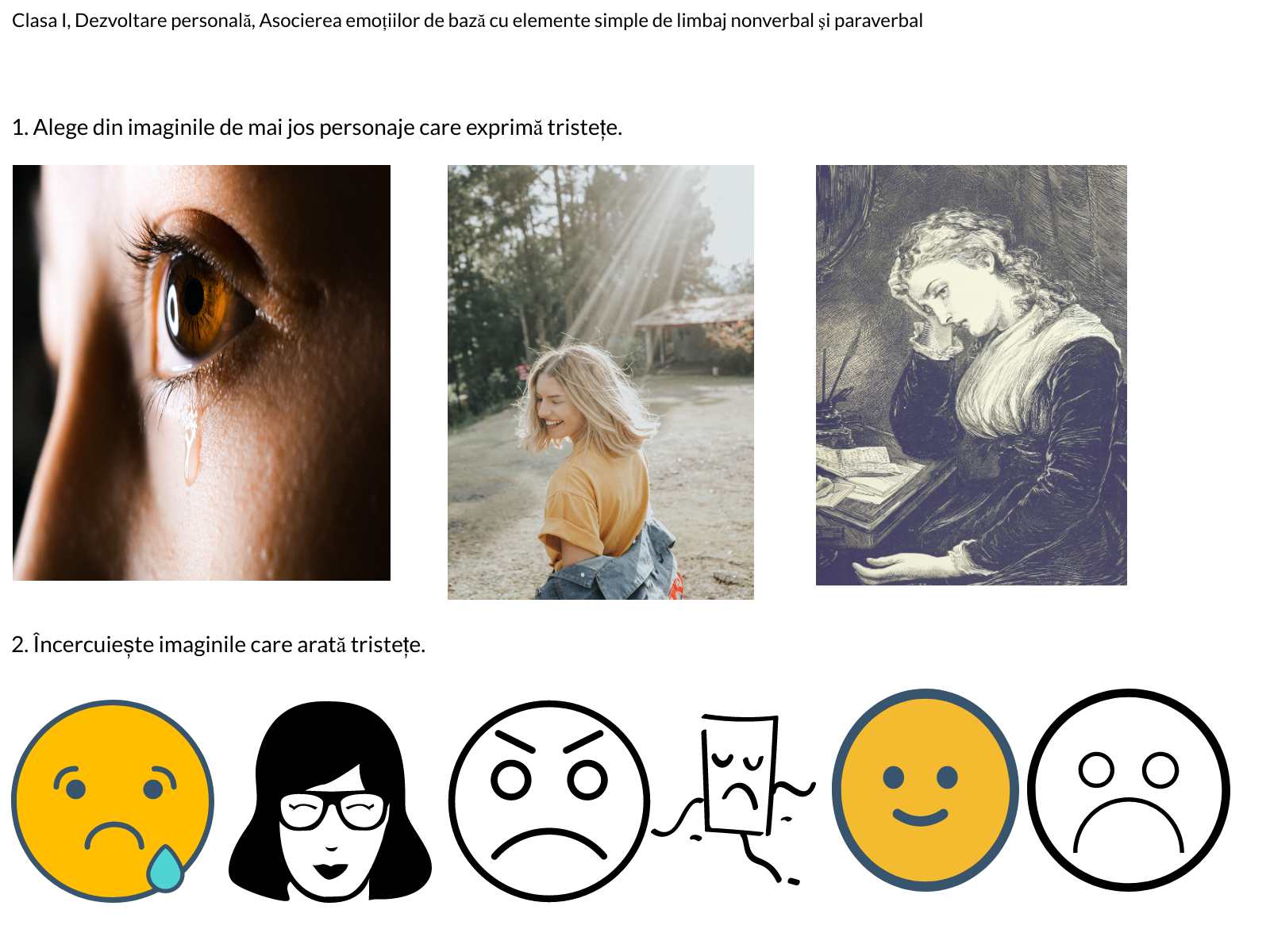 Tristețe în imagini | R.E.I. - Resurse Educație Incluzivă