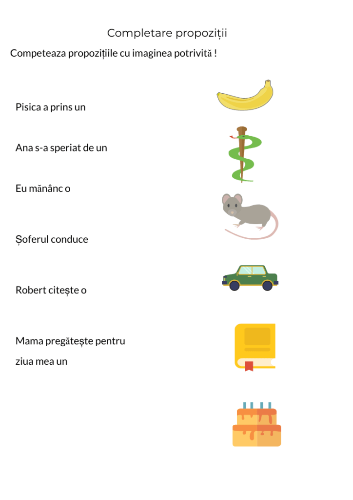 Completare propoziții | R.E.I. - Resurse Educație Incluzivă