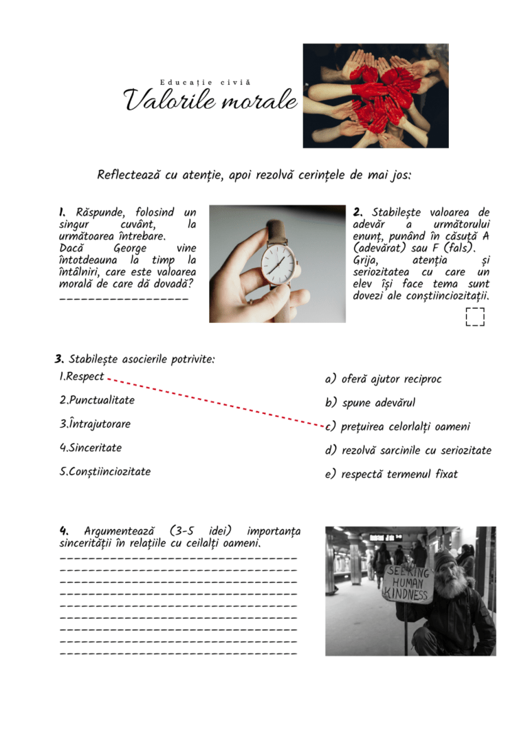 Valori morale 1 | R.E.I. - Resurse Educație Incluzivă